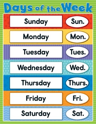 Un Poster De Los Dias De La Semana Spanish Days Of The Week Voy Al